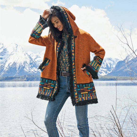 Peruvian Connection | Jackets & Coats | Peruvian Connection Orangemulti ...
